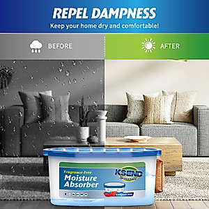 Ksend Moisture Absorbers, 12 Pack, Compact Dehumidifier for Closet, Efficient Humidity Absorber Boxes, Moisture Absorber for Closet, Odor Eliminator with Fragrance Free, Blue, 6.4oz, 300ml