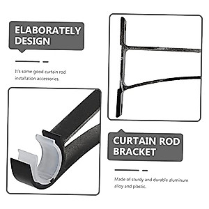Abaodam 2 Sets Curtain Roman Rod Black Shower Curtain Hooks Plastic Hangers Ceiling Hook Curtain Rod Accessories Curtain Rod Rack Curtain Hook Holders Curtain Bar Racks Curtains Pole Racks