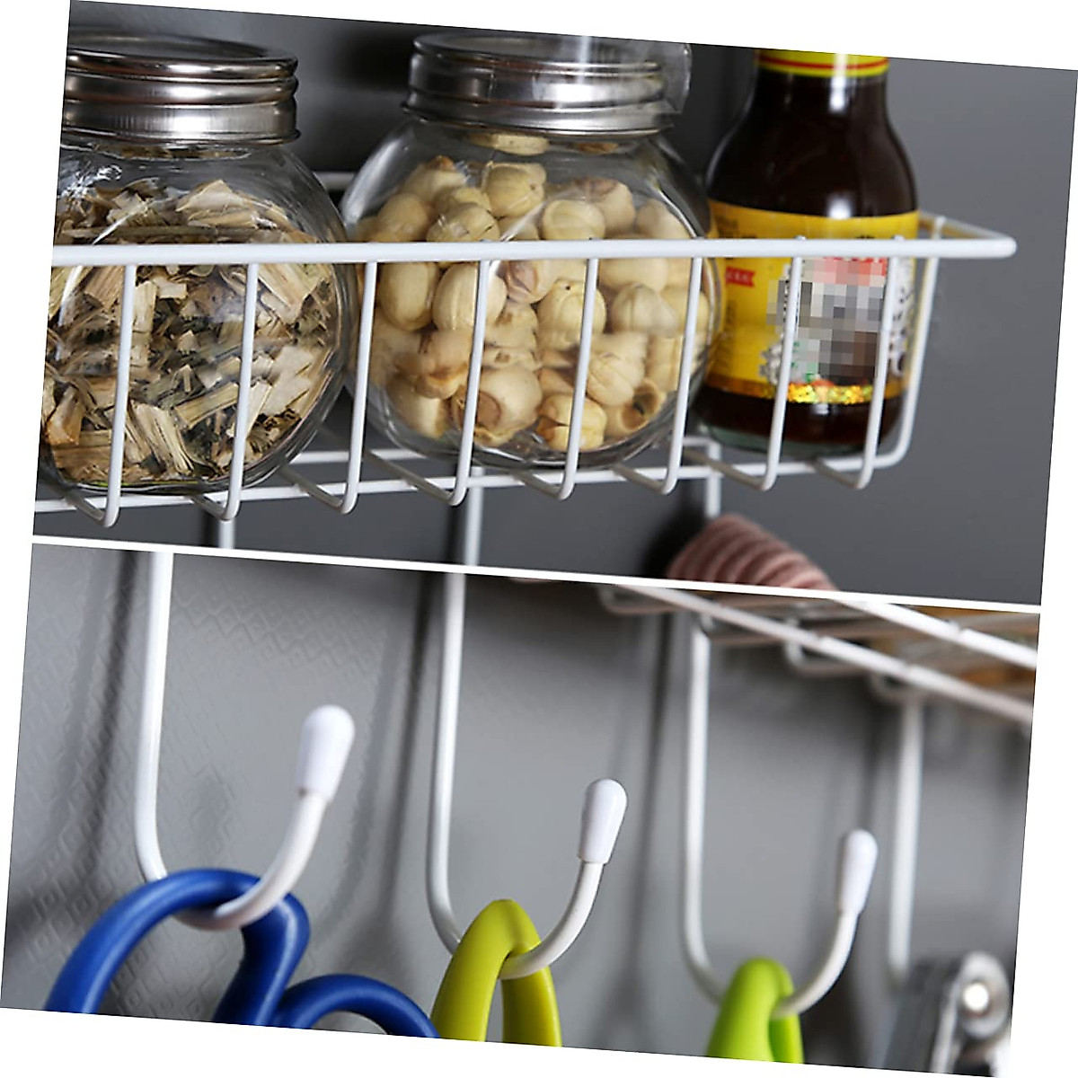 MAGICLULU Refrigerator Side Wall Shelf Multi-layer Storage Holder Copper Storage Rack Refrigerator Storage Rack Refrigerator Hanging Rack Foldable Storage Rack