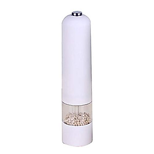 Electric Pepper Grinder, Battery Powered Salt and Pepper Grinder Set, Black Pepper and Pepper Grinder, Electric Salt and Pepper Grinder Set, One Hand Automatic Operation, Kitchen Gadgets (white)