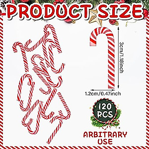 120 Pcs Christmas Candy Cane Decorations Fake Candy DIY Craft Supplies Peppermint Ornaments for Christmas DIY Garden Accessories Christmas Phone Case Making(Red and White, Candy Cane)