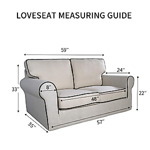 PureFit Reversible Sofa Cover Water Resistant Loveseat Couch Cover, Machine Washable Furniture Cover with Non-Slip Foam and Adjustable Strap for Dogs, Pets (Loveseat, Chocolate/Beige)