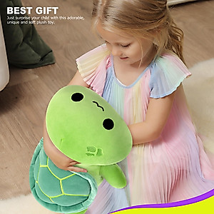 Onsoyours Sea Turtle Cute Plush, Green Soft Stuffed Animal Turtle Plush Pillow, Tortoise Kawaii Plushie Toy for Kids (Green Turtle, 13")