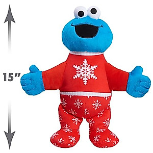 Sesame Street Holiday 15-inch Large Plush Cookie Monster Stuffed Animal, Super Soft Plush, Kids Toys for Ages 18 Month by Just Play