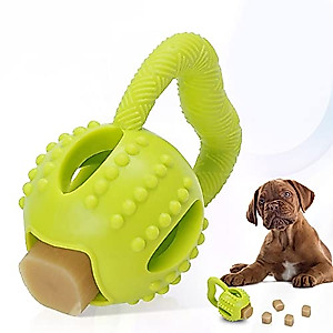 Dog Rope Toys for Aggressive Chewers Square Ring Interactive TPR Chew Toy with Cheese for Dogs Teeth Cleaning and Puzzle Solving Dog Toys (Green, One Size)