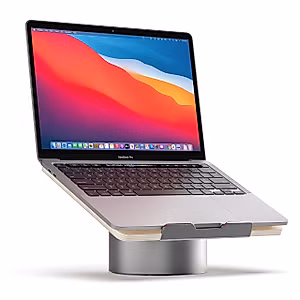 HumanCentric Laptop Stand for Desk – Laptop Riser for Desk in Space Gray Aluminum Compatible with MacBook Stand, Maple Wood Laptop Stand, Ergonomic Laptop Holder, Computer Stand for Laptop