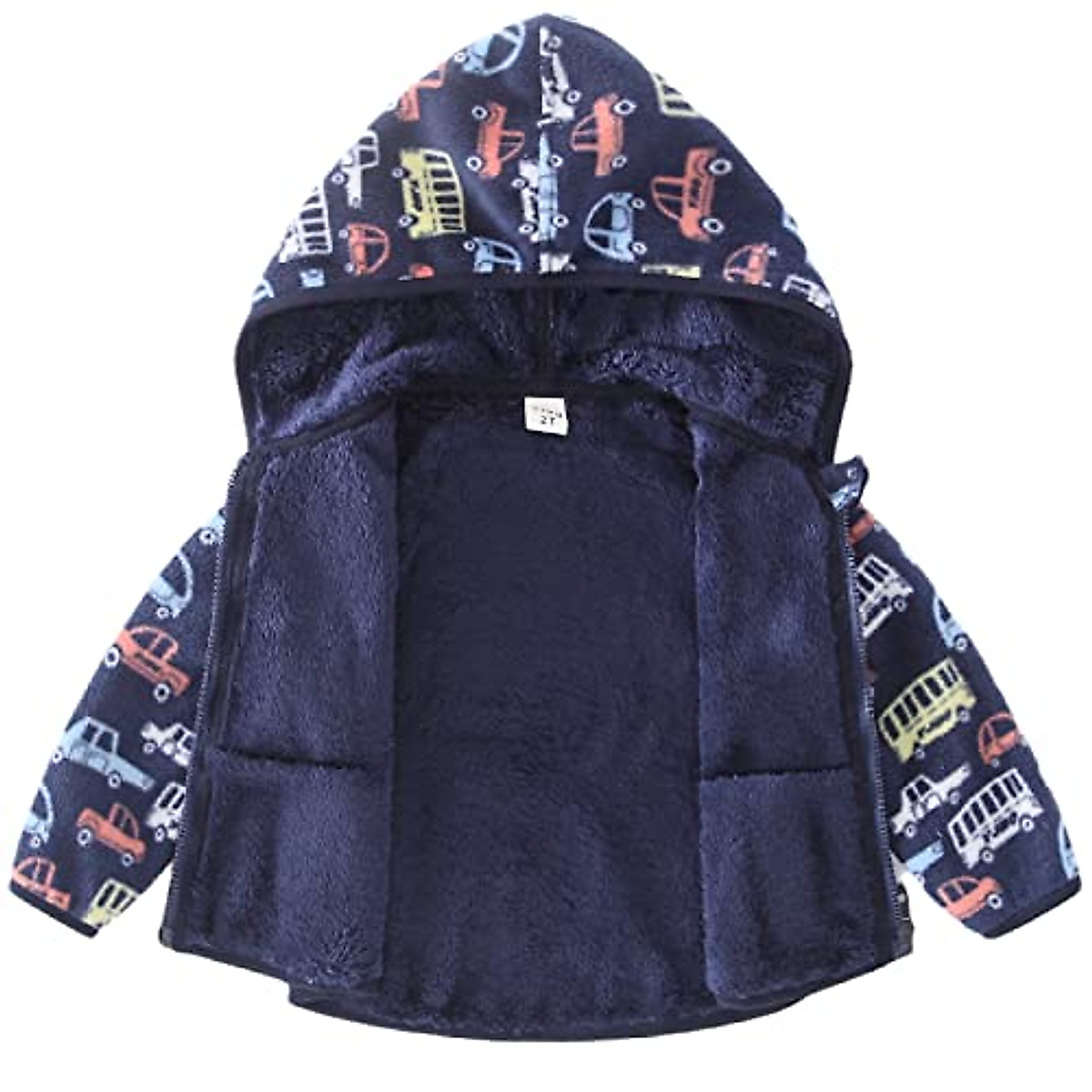 Toddler Baby Polar Fleece Jacket Hooded Kids Boys Girls Fall Winter Long Sleeve Thick Warm Outerwear 2-6 Years (6 Years, Blue)