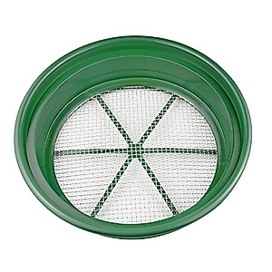 SE 13 1/4 Inch Stackable Classifier Gold Prospecting Pan - 1/4 Inch Stainless Steel Mesh Sifting Pan, Green