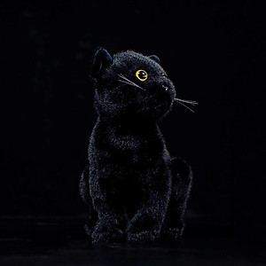 FRANKIEZHOU Realistic Black Cat Stuffed Animal-8.27",Cat Plush Toy, Soft Plush Doll for Boy,Funny Pillow,Girl Toys,Gifts for Kids, Home Decor,Hugging Toy