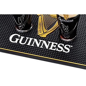 Guinness Bar and Spill Mat for Countertops | Irish Rubber Bar Mat for Drips with Guinness Harp Logo | Professional Bar Service Mat with Guinness Beer, 18 x 12” Compatible