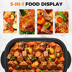 14 Quart Roaster Oven with Self-Basting Lid, Turkey Roasting Pan with Removable Roasting Rack, Turkey Defrost & Warm Function, Adjustable Temperature, Stainless Steel, Silver