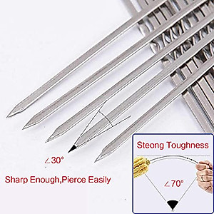 Metal Kabob Skewers 16Pcs 14",Flat Skewers for Grilling,BBQ Barbecue Skewer Stainless Steel Shish Kebob,Reusable Set for Grilling