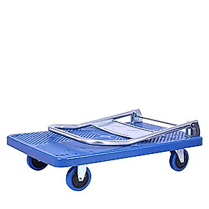 ShiningShow Foldable Hand Platform Truck with 440lb Weight Capacity and 360 Degree Swivel Wheels, Foldable Push Hand Cart for Loading and Storage