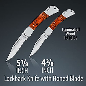 Maxam SKCLASSIC 2 Piece Lockback Knife Set in Wood Box