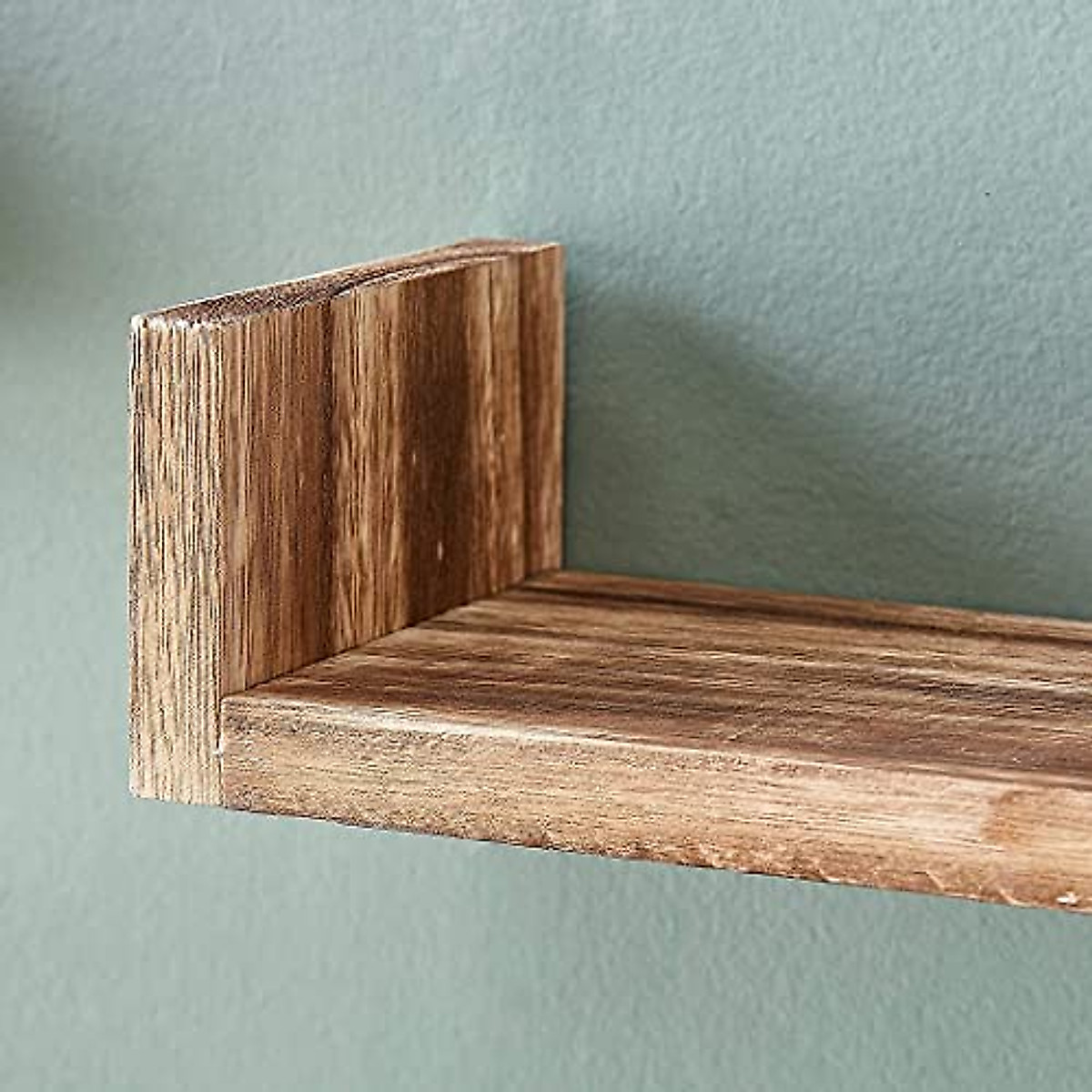 Halter Solid Wood Shelves, Floating Wood Shelves for Bathroom, Bedroom, Living Room, and Kitchen, Wooden Office Shelves, Rustic Floating Shelves Wall Storage, Floating Wall Shelf, Natural, Set of 3