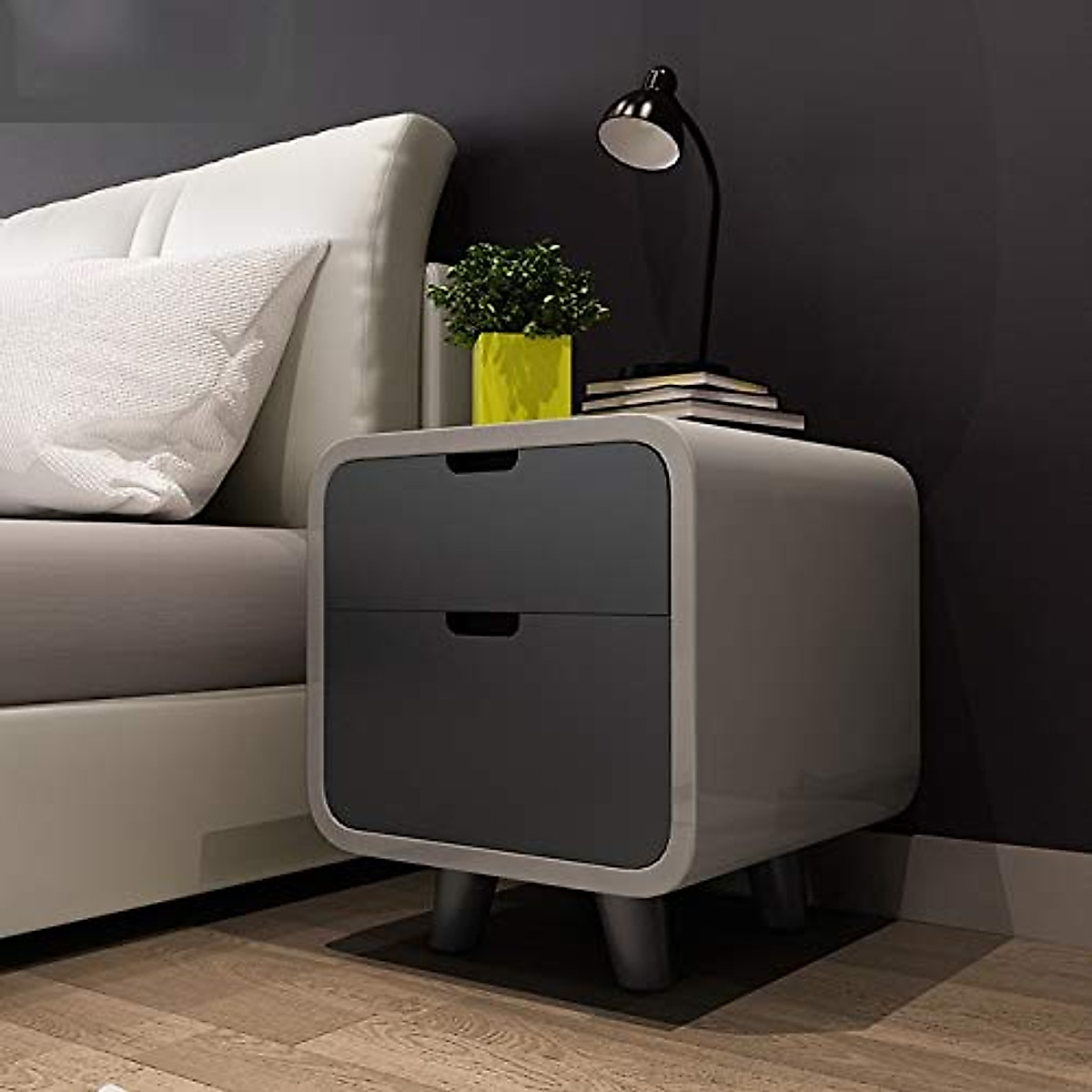 ZHAOLEI Bedside Table Simple Small Bedroom Mini Grey Paint Mini Simple Creative Bedside Cabinet