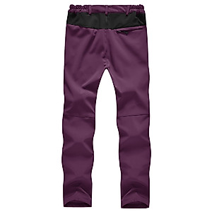 Rdruko Women's Ski Pants Waterproof Insulated Outdoor Hiking Winter Softshell Cold Weather(Purple, US M)