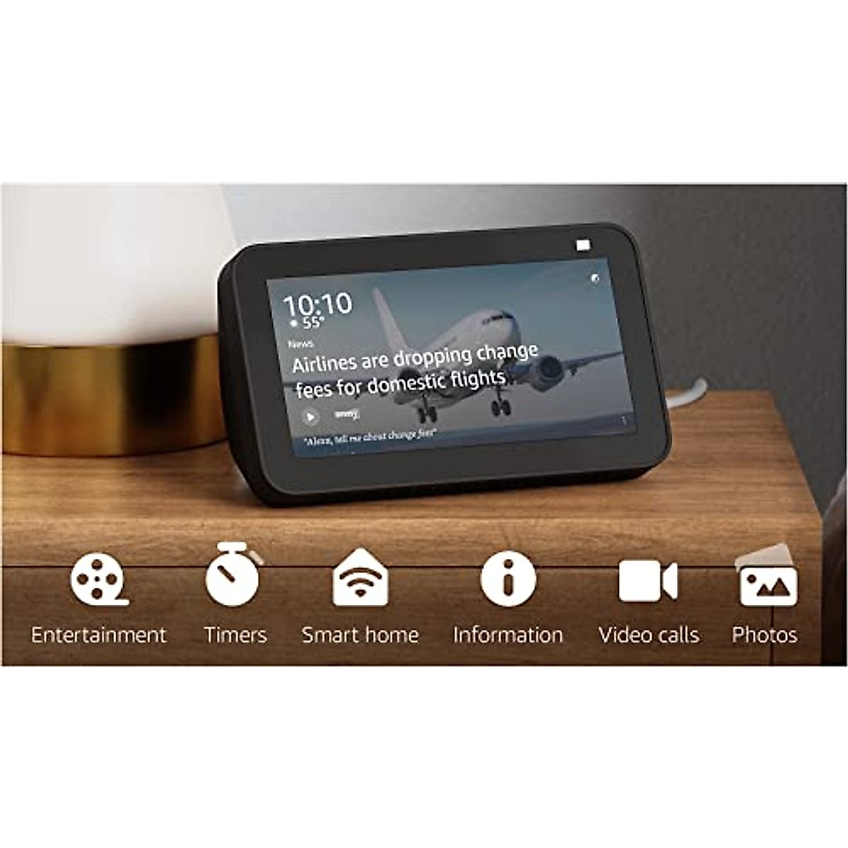 Echo Show 5 (2nd Gen, 2021 release) | Smart display with Alexa and 2 MP camera | Charcoal