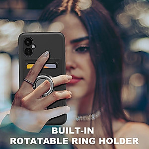 Kaotengwo for OnePlus Nord N30 Phone Case with Card Holder & Ring Stand case for OnePlus / 1+ Nord N30 Cover - Black