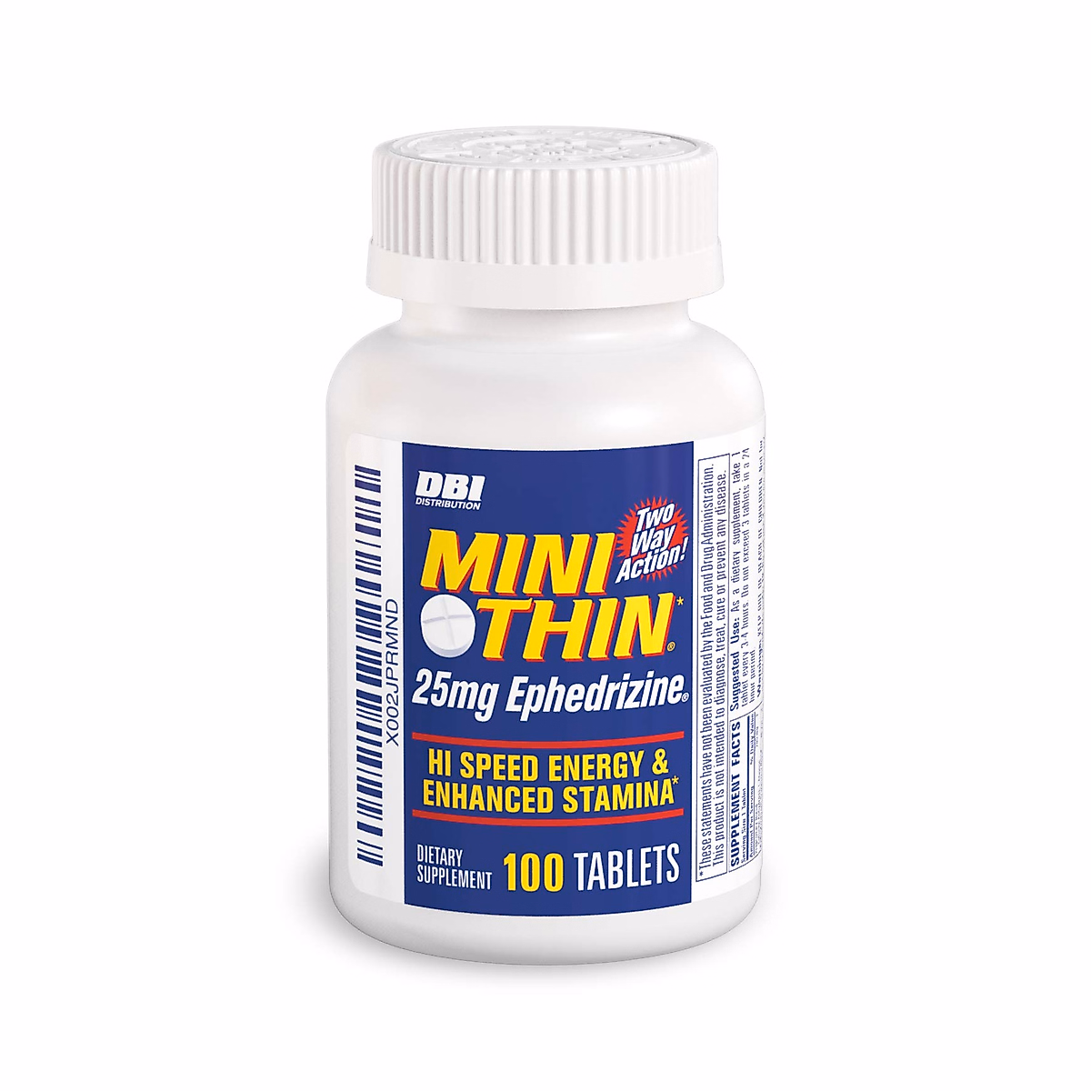 Mini Thin | Two-Way Action Caffeine Pills - High Speed Energy and Enhanced Stamina* - 205 mg Caffeine; 25mg Ephedrizine (100 Count Bottle)