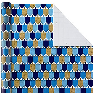 Hallmark Tree of Life (3 Gift Rolls) wrapping paper, Hanukkah Tri-Pack, 5JXW1734