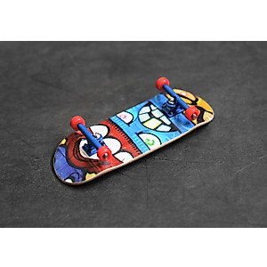 Teak Tuning 34mm Pro Fingerboard Heat Transfer Graphic Complete - Fully Assembled with Pro Level Parts - Pro Shaped Wood Deck (34x97mm), UltraSpin Wheels, Prodigy Trucks - Stack 'Em Monsters