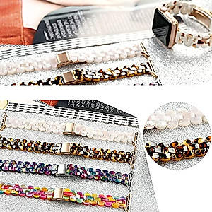 Secbolt Band Compatible with Apple Watch Band 38mm 40mm 41mm Women, Slim Resin Bracelet for iWatch Series 8/7/6/5/4/3/2/1/SE, Pinkish White