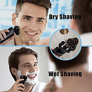 Electric Razor for Men Electric Shavers for Men Electric Razors for Shaving Face Cordless Rechargeable Rotary Shaver Dry Wet Waterproof Mens Face Shaver with LED Display Black