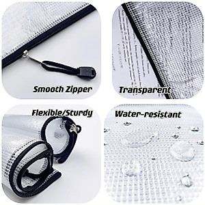 Oaimyy-(9 Sizes,18 Pack) -Plastic Mesh Zipper Pouch Document Folders Bag Zip File Folders for School Office,Travel,Organizing Storage-Black