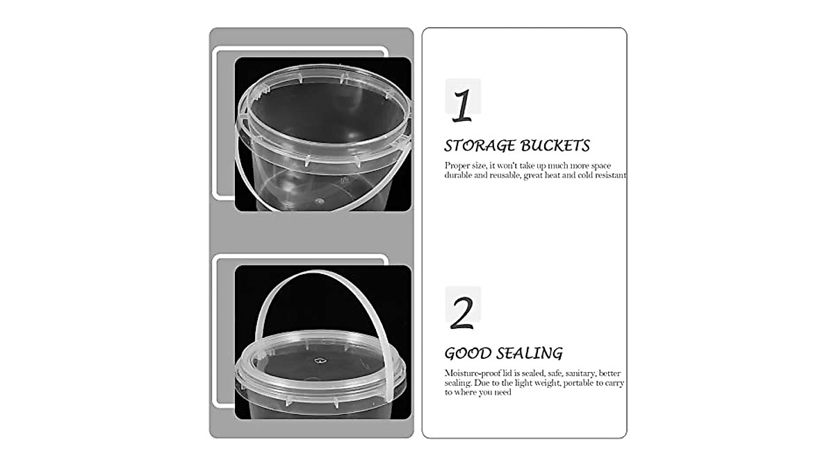 Zerodeko 10Pcs Reusable Ice Cream Storage Buckets