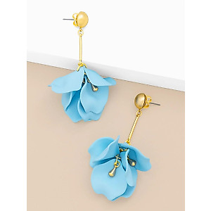 ZENZII Gifts for Women,Flower Pastel Petals Dangle Earrings,Christmas Valentines Mothers day Birthday Gifts for Her Women Mom Wife Sister Girlfriend Teenage Girls (Hot Pink)