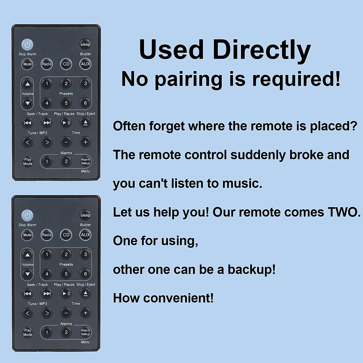 2 pcs New Universal Replacement Remote Control Compatible with Bose Remote Control, Compatible with Bose Sound Touch Wave Music Radio System I II III IV Generation AWRCC1 and AWRCC2 (NO Battery)