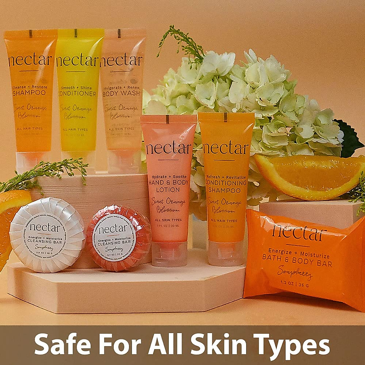 World Amenities - Nectar Bulk Conditioner | 300 Count, 1 oz | Sweet Orange Blossom, Mini Travel Size Toiletries (100% Recyclable Tube with Flip Top Cap) Hotel Amenities, Airbnb Rentals.