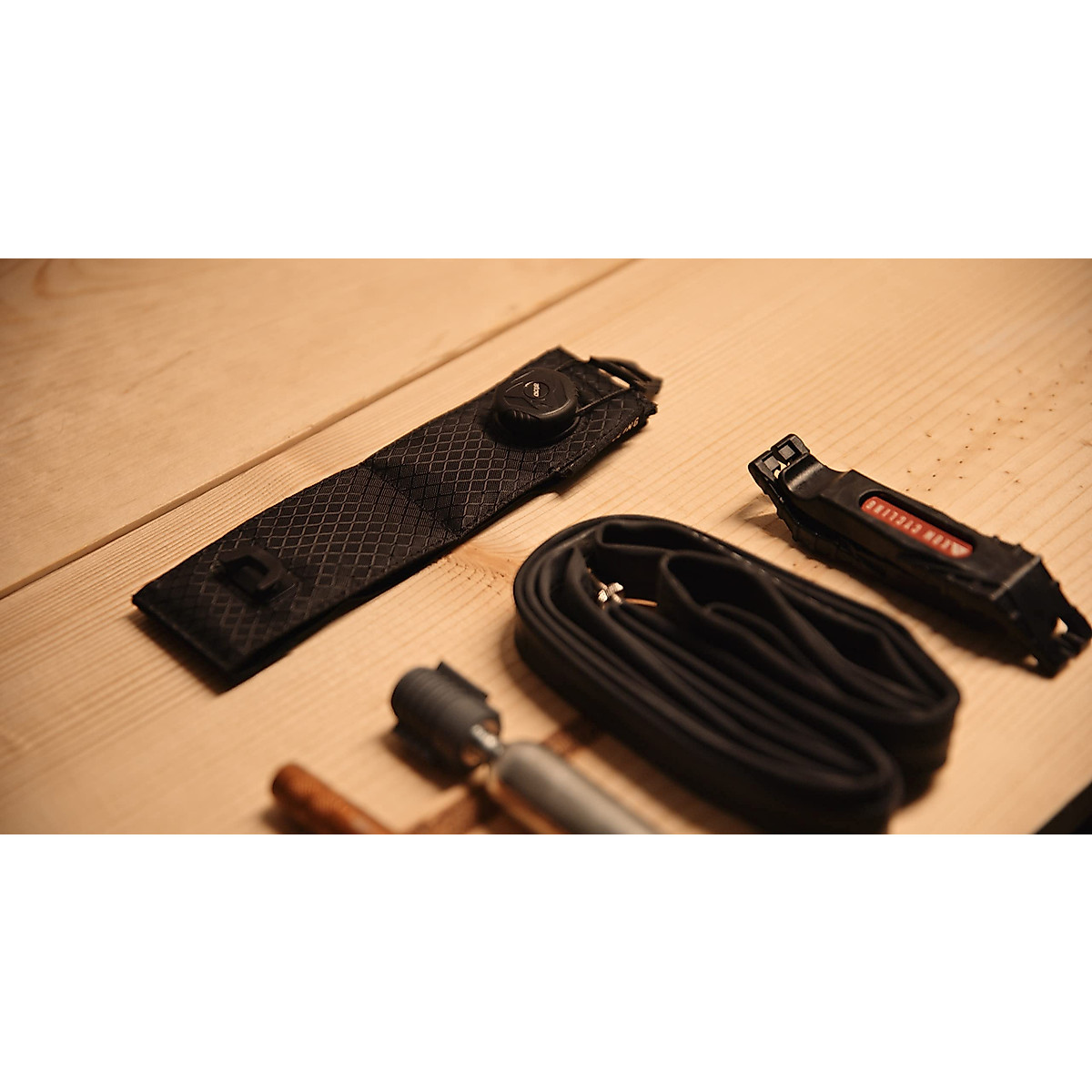 KOM Cycling MTB Bike Frame Strap with ATOP Dial System, Carry Your Spare Tube and MTB Tubeless Tire Repair Tool with You everywhere on your Mountain Bike Frame — Most Secure Mountain Bike Tube Strap