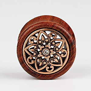 TBOSEN 8PCS Sun Moon Organic Wood Saddle Ear Plugs Tunnels Stretching Punk Piercings Expanders Set