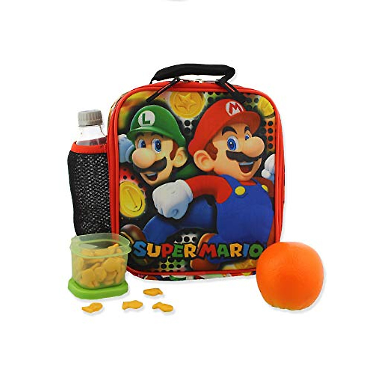SUPER MARIO Bros Boy's Girl's Meal Holder, Soft Insulated School Lunch Box (One Size, Red/Multi)