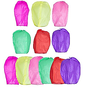 YARNOW 24pcs Floating Colored Memorial Blessing and to Multicolored Release Fashion Wedding Lanterns Lantern Traditional Party Celebration in Festival Garden Wishing Ornament New