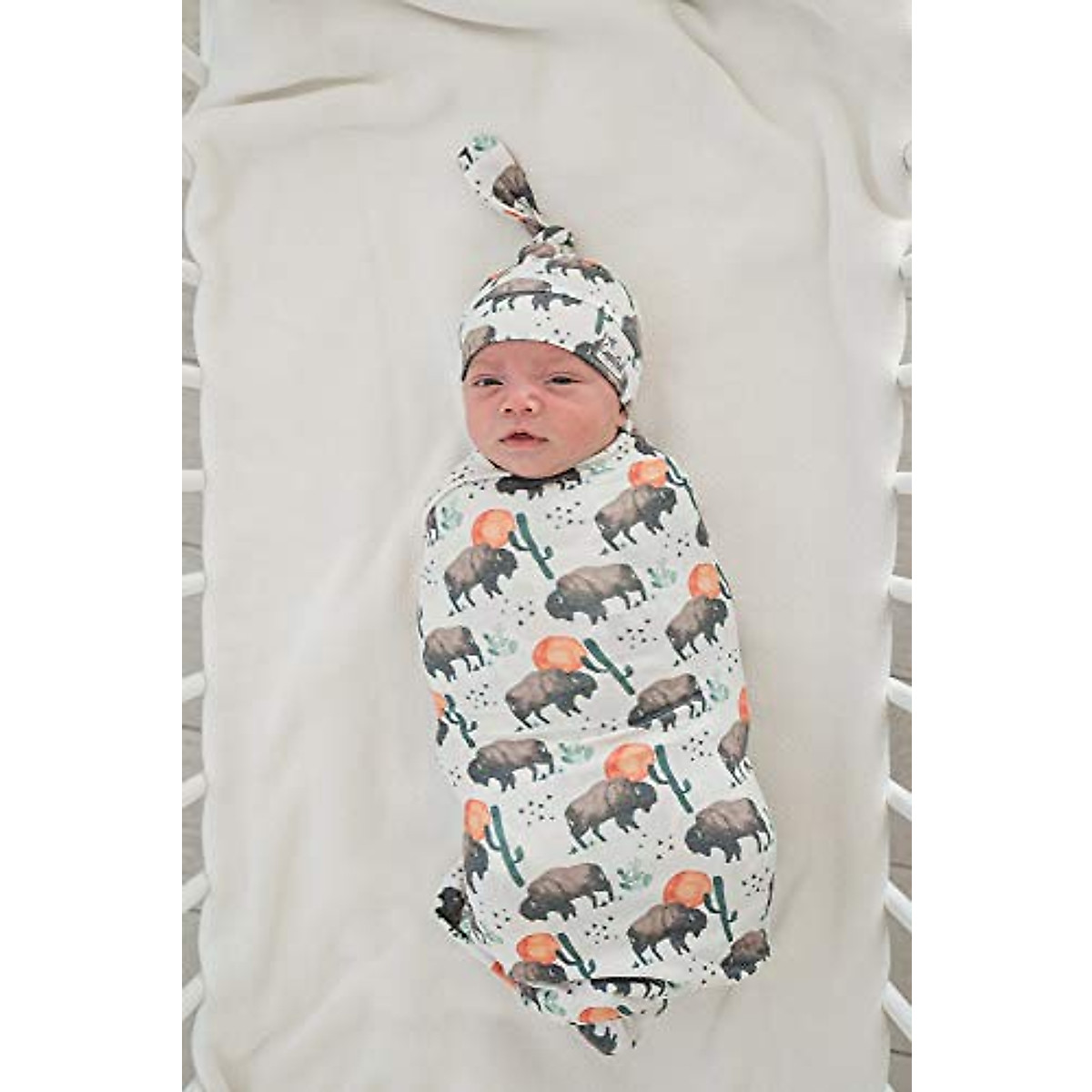 Copper Pearl Large Premium Knit Baby Swaddle Receiving Blanket Bison