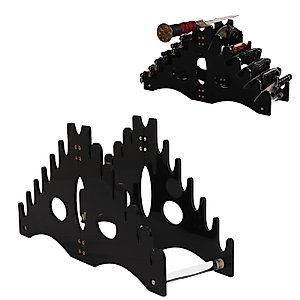 Knife Holder Knife display stand Acrylic Knife Holder Saber storage rack for small Knife Pocket Knife sabre Organize and Display (Black)