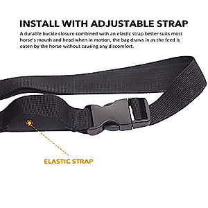 Harrison Howard Horse Muzzle Feed Bag Durable Nylon Mesh Grain Feed Bag with Adjustable Strap Rose Red Medium