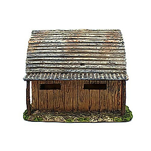 NW Wholesaler Fairy Garden Miniature Barn House with Working Door - 7 Inch Fairy Garden Home Detailed Fairy Garden House with Working Door