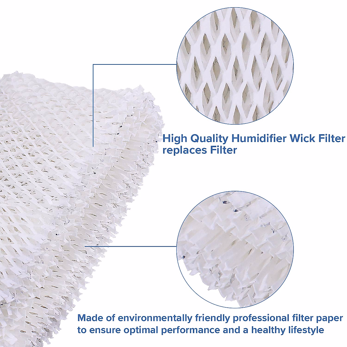 cherliyy 4 Pack WF2 Humidifier Replacement Filters Compatible with/Replacement for Filters Vicks & Kaz 3020, V3100, V3500, V3500N, V3600, V3800, V3850, V3900, ECM-250i, ECM-500, WA-8D