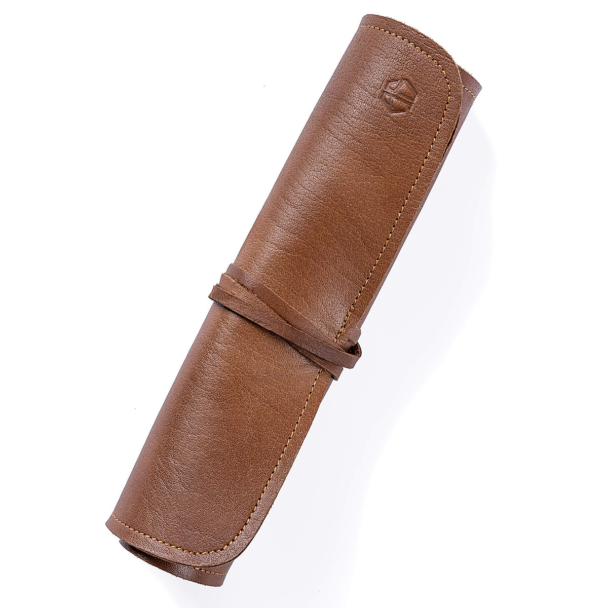 Angus Stoke Knife Roll Bag Genuine Leather – Chef`s knife bag 7 slots/for up to 11" knives – Leather Knife Case Steve (brown)