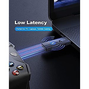 Caprioyens Wireless Adapter for Xbox One Controller Works with PC, Laptops, Tablets, Windows 7 8 10, Compatible with Xbox One, One S, One X, Elite 1, Elite 2 Controller - Low Latency (Black)