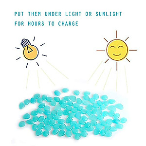 chic style 2.4Lbs 500Pcs Glow in The Dark Stones Garden Pebbles Rocks Indoor Outdoor Decor Luminous Stone for Walkways Driveway Yard Grass Fish Tank Halloween Decoration Large Bag