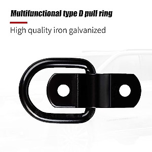 neynavy Pack-4 Multifunctional D-Ring Pull Ring, Load 2204.62 lbs Cargo Trailer Anchor Hook, Garage Workshop Wall Hook, Widely Used for Trucks, Pickups, Kayaks, Campers, Vans (Black)