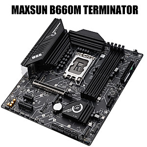 MAXSUN Terminator B660 LGA 1700(Intel 12th Gen) mATX Motherboard (PCIe 4.0, DDR4,3xM.2 Slots, 2.5Gb LAN, DP, 2 x HDMI, VGA, Rear USB 3.2 Gen 1, Front USB 3.2 Gen 2 Type-C)