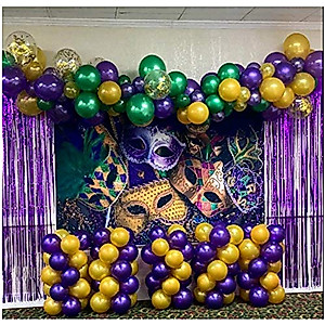 Masquerade Backdrops Purple Gold Glitter Beads Mask Carnival Photography Backdrop Vinyl 5x3ft Fiesta Mardi Gras Dance Photo Background Birthday Party Photo Booths Props Decorations Supplies