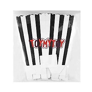 TOYMYTOY Popcorn Boxes,Cardboard Popcorn Containers for Party Favor,24pcs (Black)