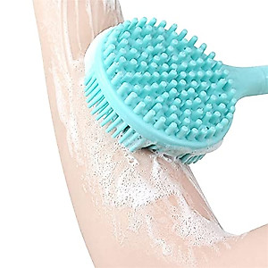 INGVY Dry Brushing Body Brush Bath Back Body Bath Shower Silicone Scrubber Brushes with Handle Exfoliating Scrub Skin Massager Exfoliation Bathroom Brush